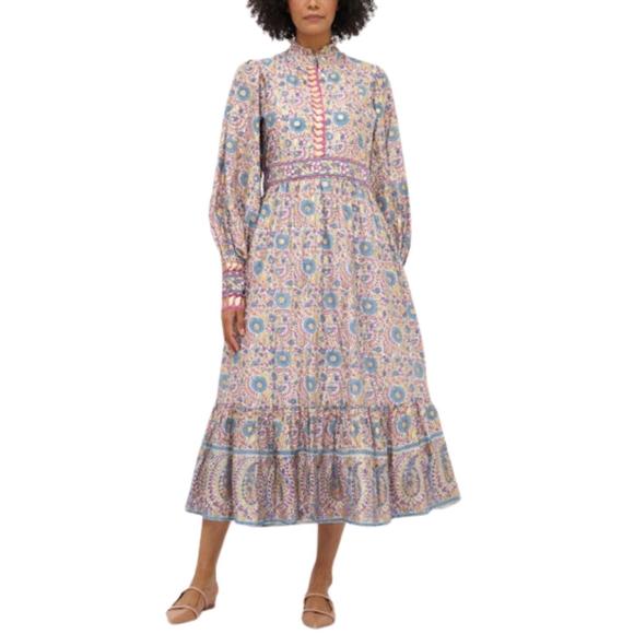 Oliphant | Dresses | New Oliphant Shirt Waist Maxi Dress In Blue Corum ...
